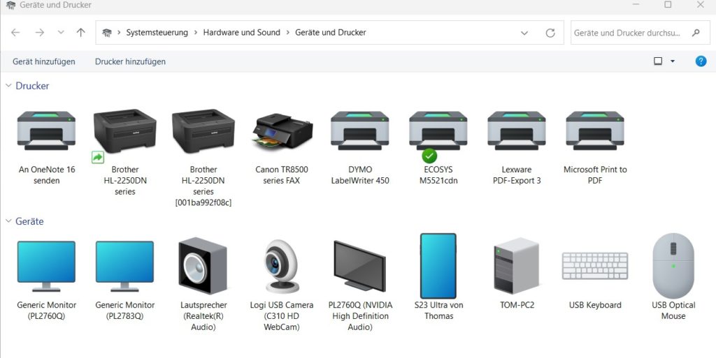 Win11 - Alte Ansicht Drucker und Geräte - KH EDV SYSTEME