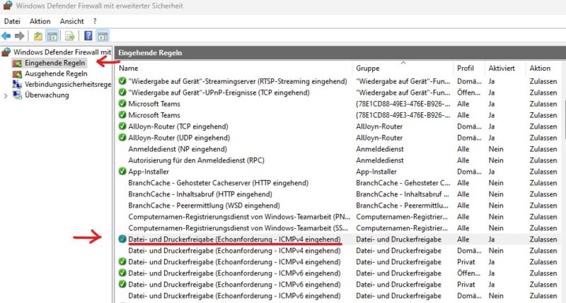 Windows 11 Ping ICMP erlauben von anderen Computern - KH EDV SYSTEME